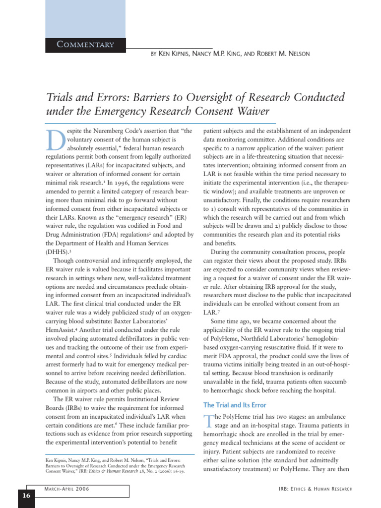 Informed Consent For All! No Exceptions | PDF | Informed Consent | Institutional Review Board