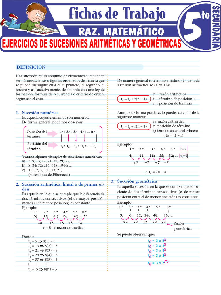 Sucesiones: Definición y Ejercicios | PDF | Secuencia | Análisis