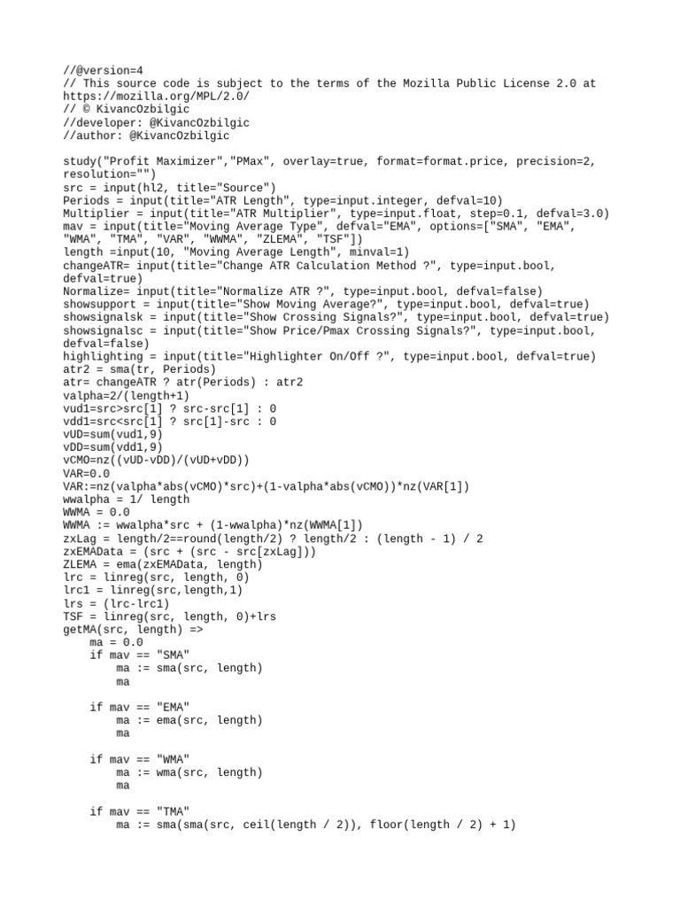 Profit Maximizer PMax | PDF | Moving Average | Applied Mathematics