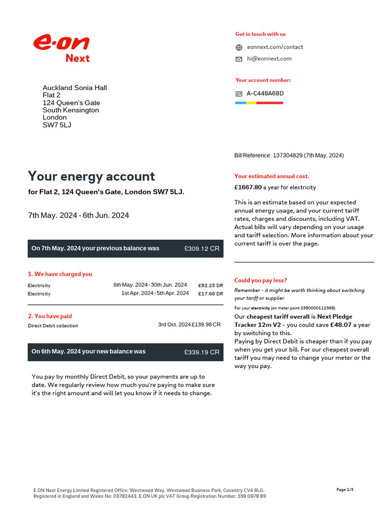 Eon Next Statement 2023 10 06 | PDF | Annual Percentage Rate | Value ... Eon Next Statement 2023 10 06 | PDF | Annual Percentage Rate | Value ...