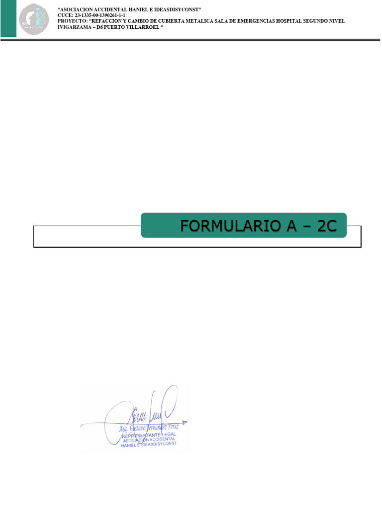FORMULARIO A-2c | PDF