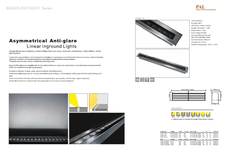 2 & 3 - PAL Inground Linear LED Uplighter | PDF
