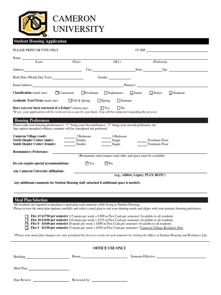 Student Housing Application 2021-2022 | PDF