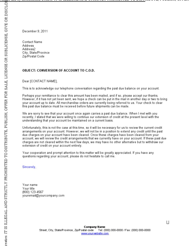 Conversion of Account To COD | PDF