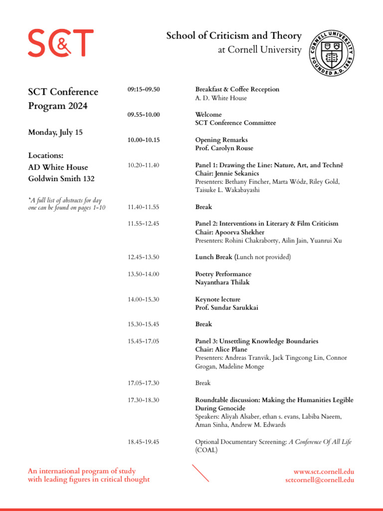 2024 SCT Conference Program | PDF | Oedipus Complex | Epistemology