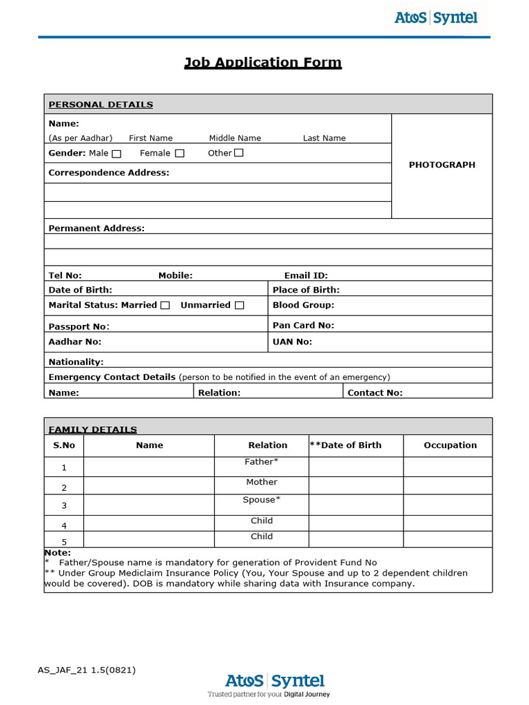 Job Application Form - 11.01.21 | PDF | Employment
