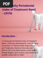 CPITN Index Overview and Procedure Guide | PDF | Periodontology | Dentistry