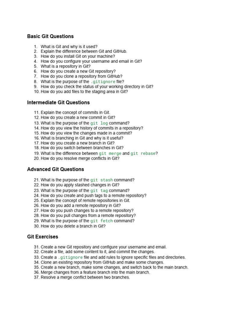 Basic Git Questions | PDF | Software Engineering | Software Development