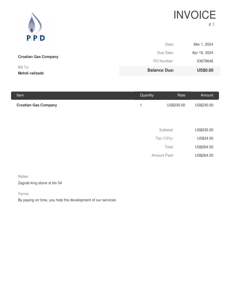 Invoice # 1 | PDF
