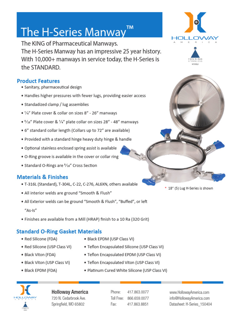 2023 Datasheet - H-Series Manway | PDF