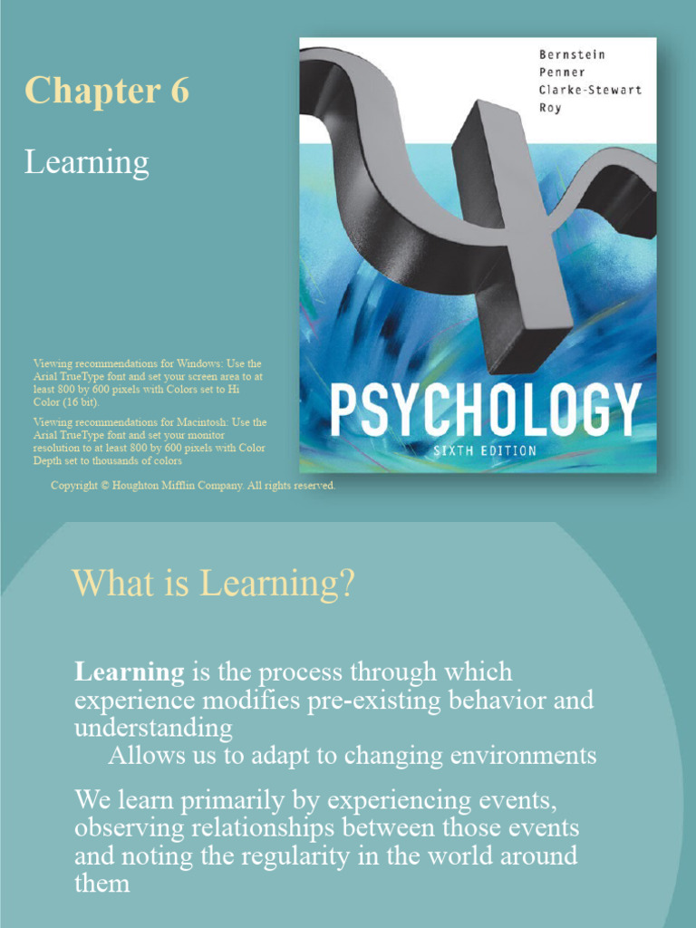 CH 6 Learning Psychology | PDF | Reinforcement | Classical Conditioning