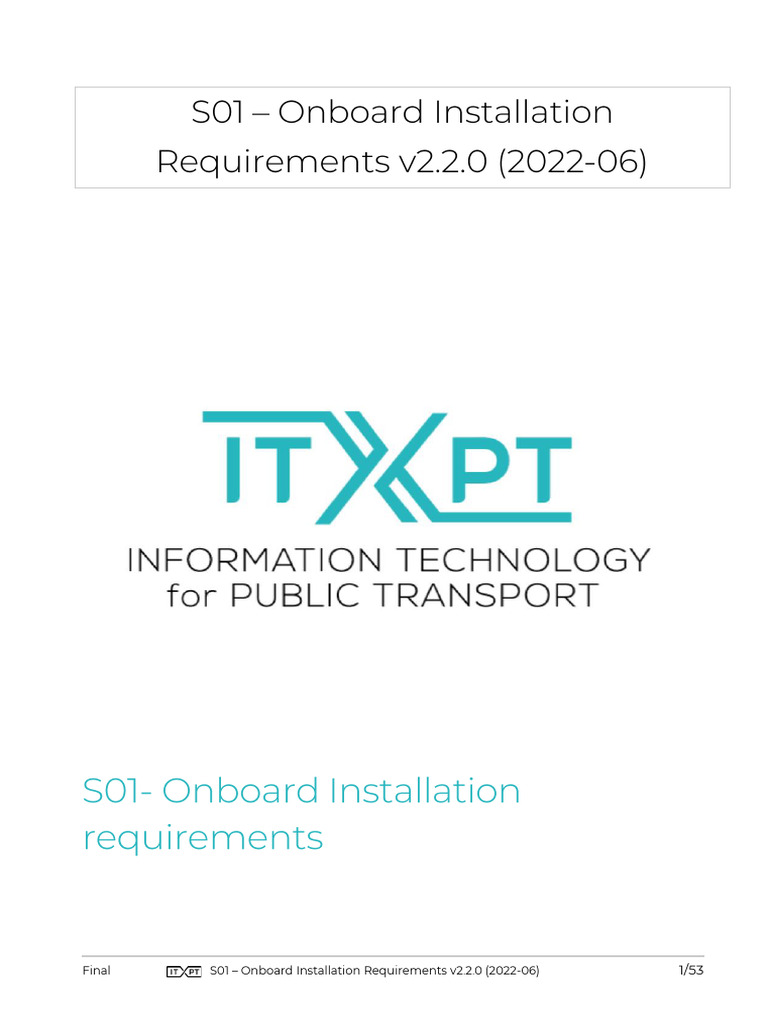 ITxPT Installation Requirements Specification | PDF | Electrical ...