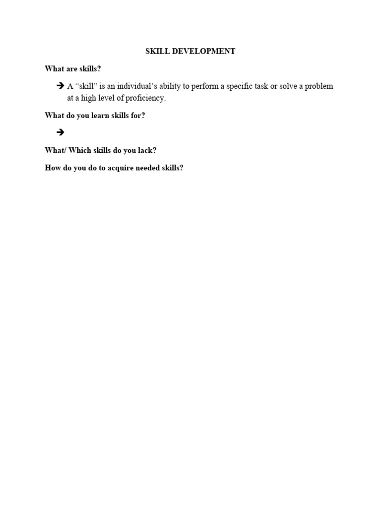 Skill Development | PDF