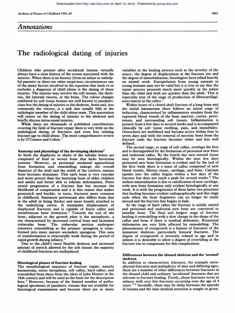 Chapman - 1992 - Annotations The Radiological Dating of Injuries ...