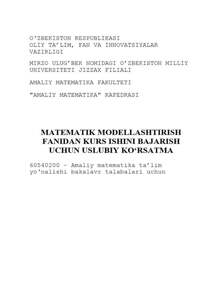 Kurs Ishi Matem Modell | PDF