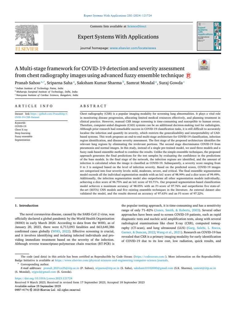 A Multi-Stage Framework For COVID-19 Detection and Severity Assessment ...