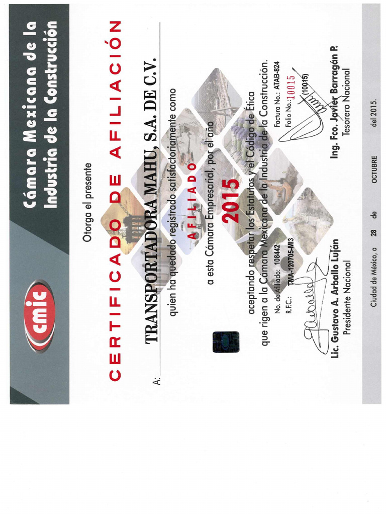 Afiliacion Cmic 2015 | PDF