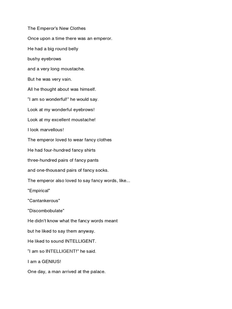 The Emperor's New Clothes | PDF | Clothing