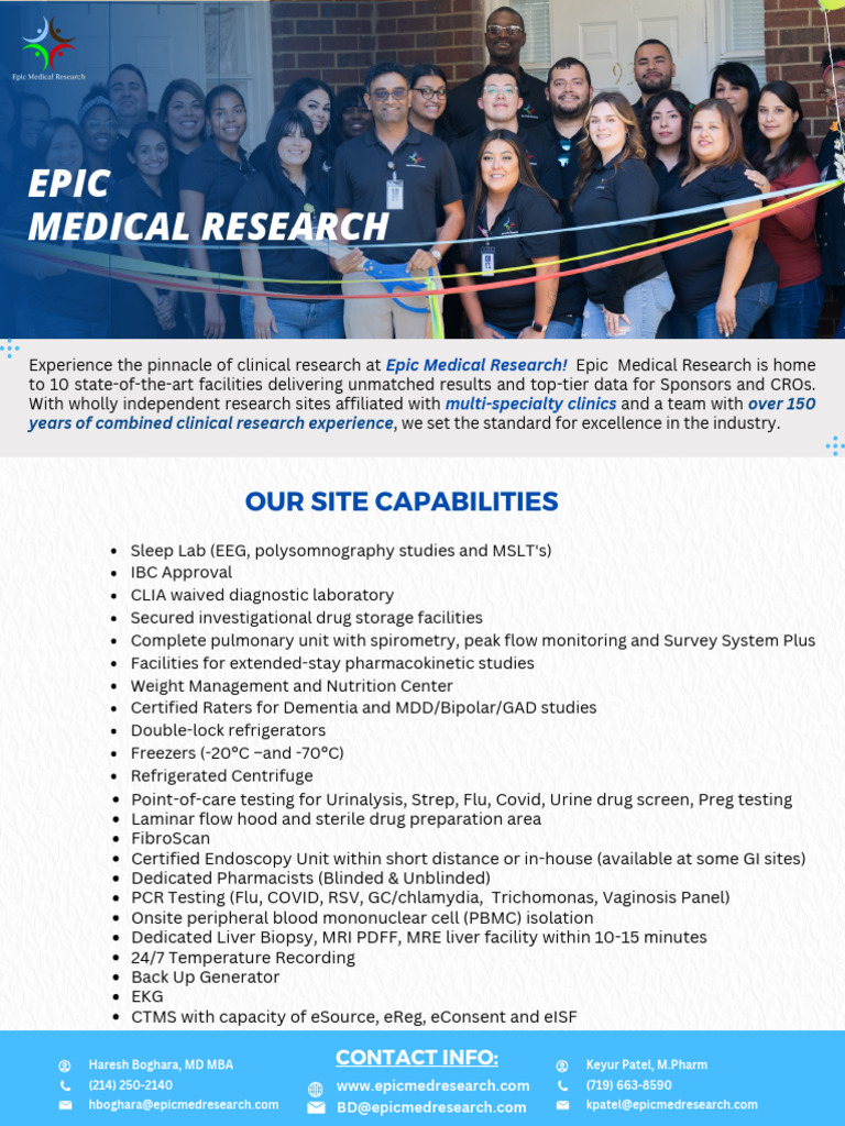 Epic Medical Research - Brochure | PDF | Arthritis | Psoriasis