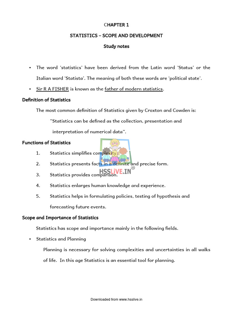 Scope and Importance of Statistics | PDF | Statistics | Biostatistics
