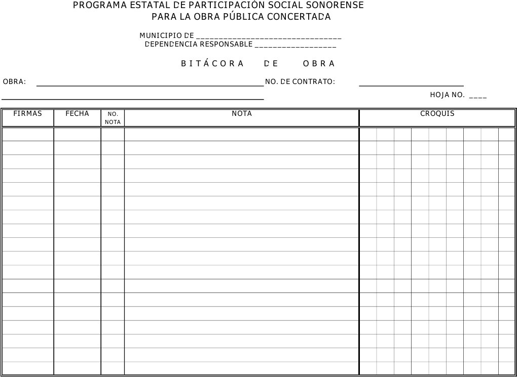 BITÁCORA DE OBRA ejemplo | PDF