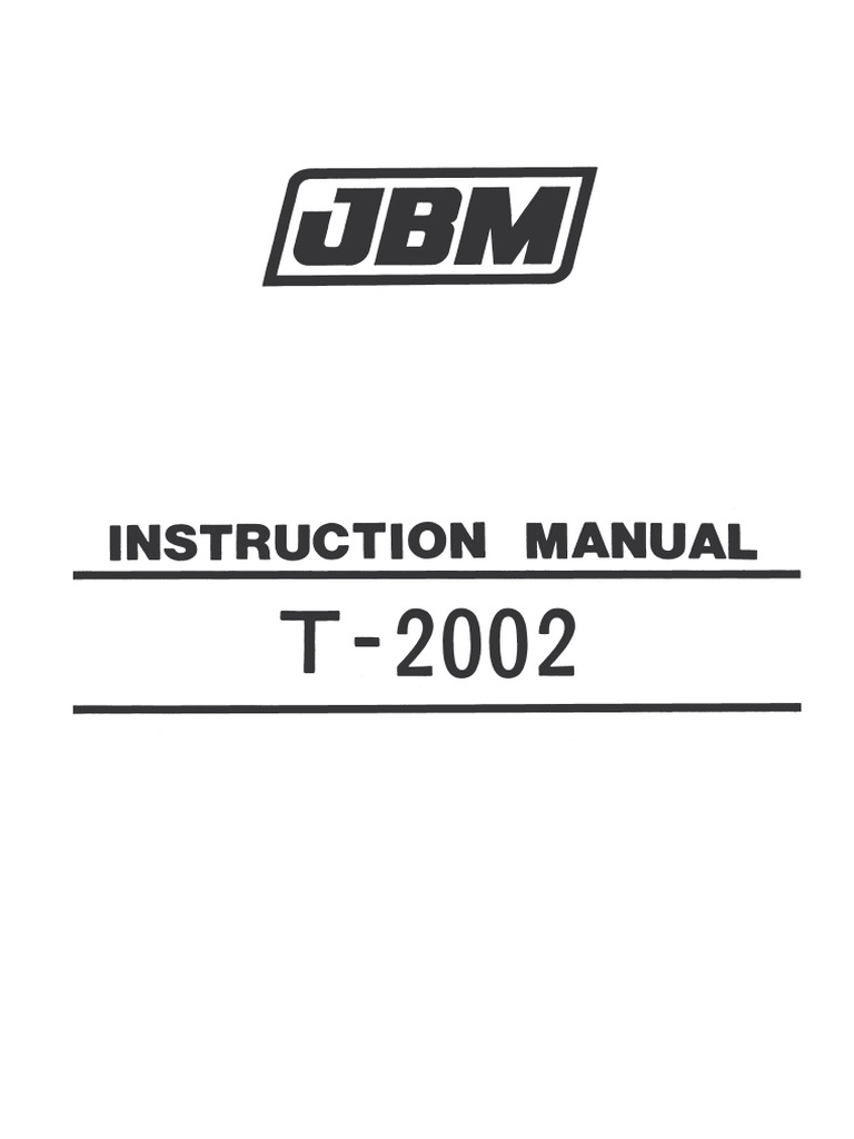 JBM t2002 Manual | PDF