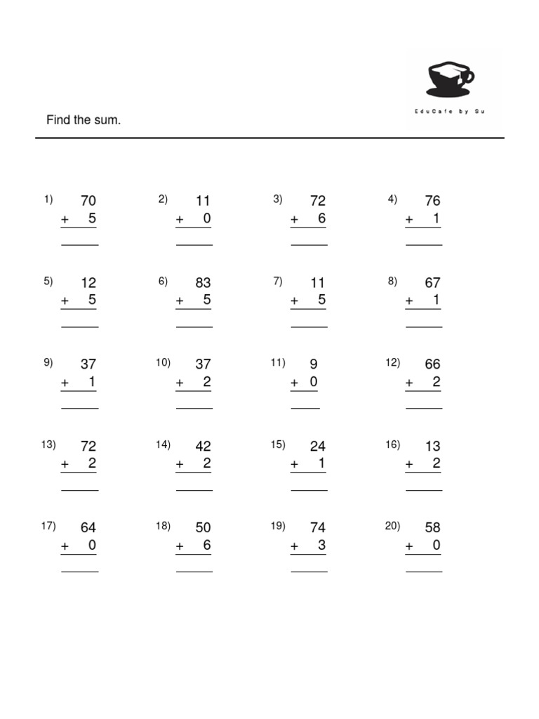 Sum Calculation Exercises | PDF | Teaching Methods & Materials