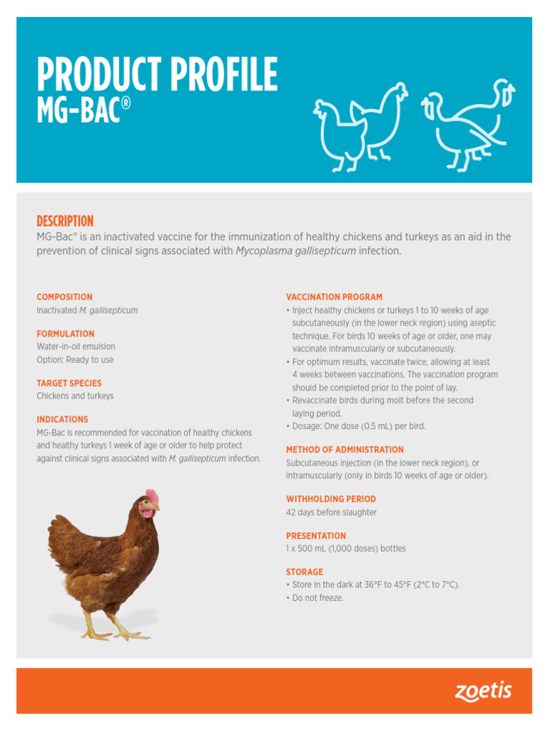 MG Bac Product Profile | PDF | Vaccines | Dose (Biochemistry)