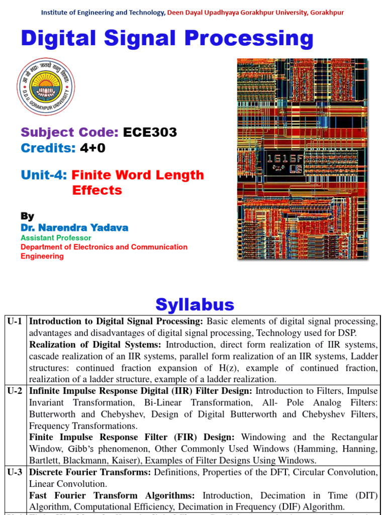 DSP ECE-303 UNIT-4 Part-1 | PDF | Digital Signal Processing | Rounding