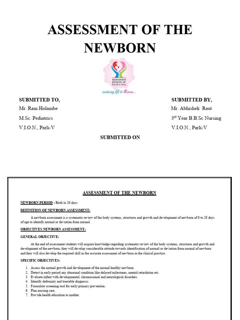 Newborn Assessment Guidelines | PDF | Heart | Infants