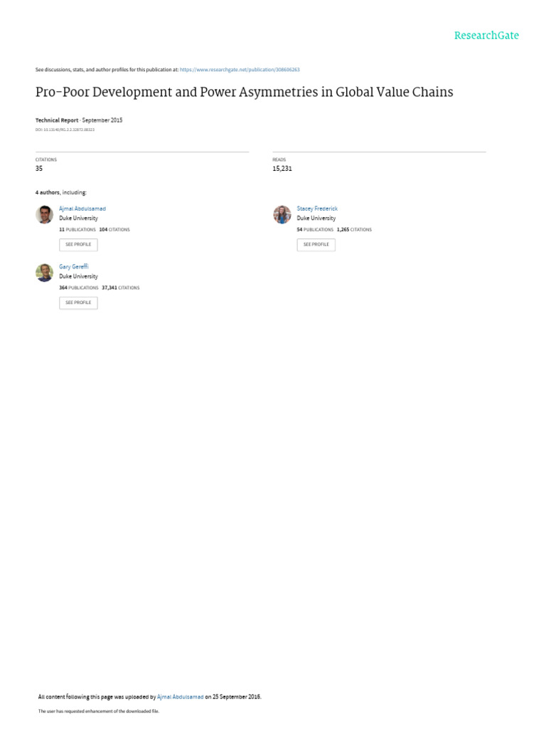 Pro-Poor Development and Power Asymmetries in Global Value Chains | PDF ...