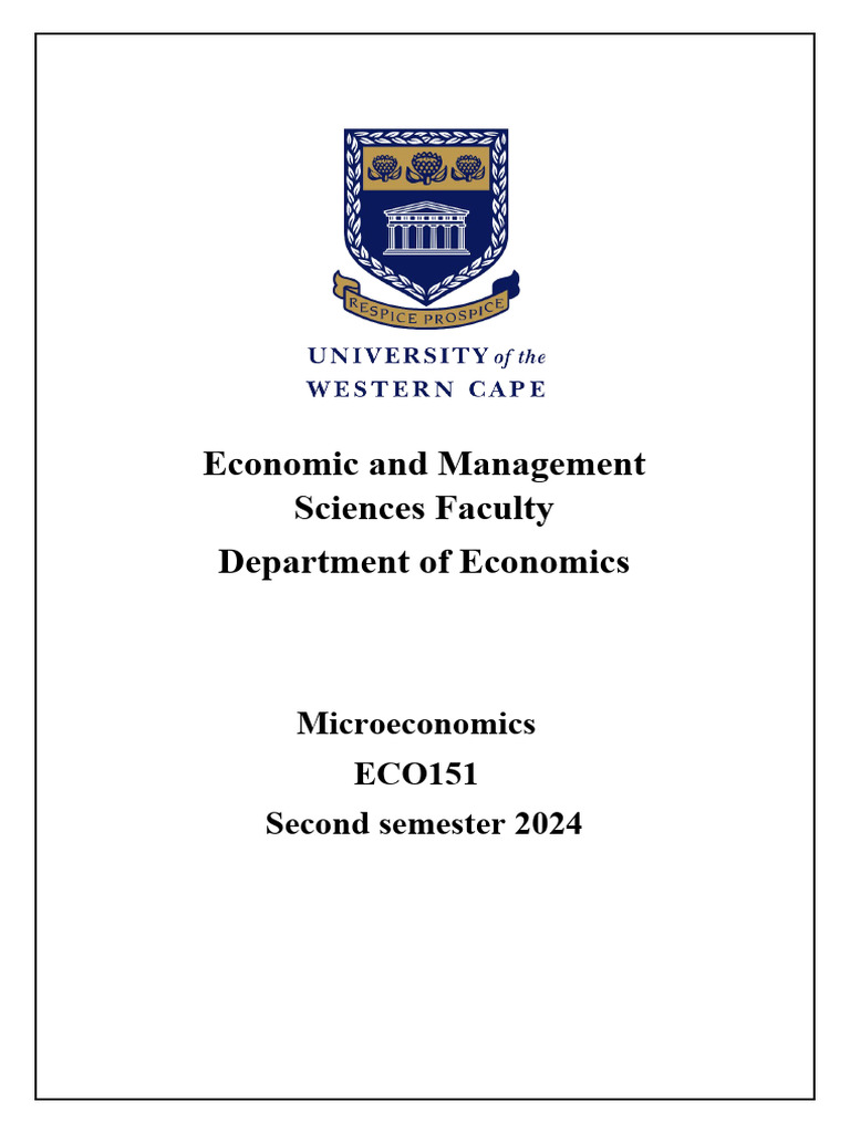 ECO151 - 2024 - Provisional Course Outline - 1 | PDF | Profit ...