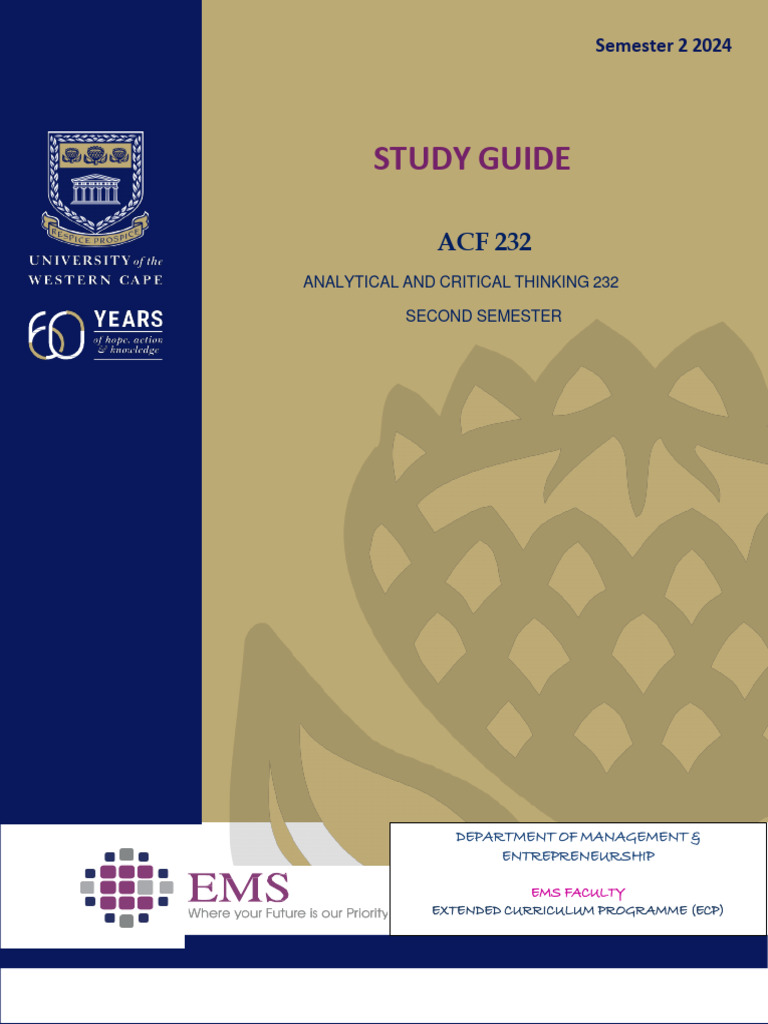 Draft - Module Outline - Acf232 - Semester 2 2024 | PDF | Multiple Choice | Lecture