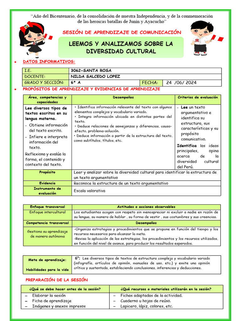 Ses-Lun-Comun-Leemos y Analizamos Sobre La Diversidad Cultural | PDF ...