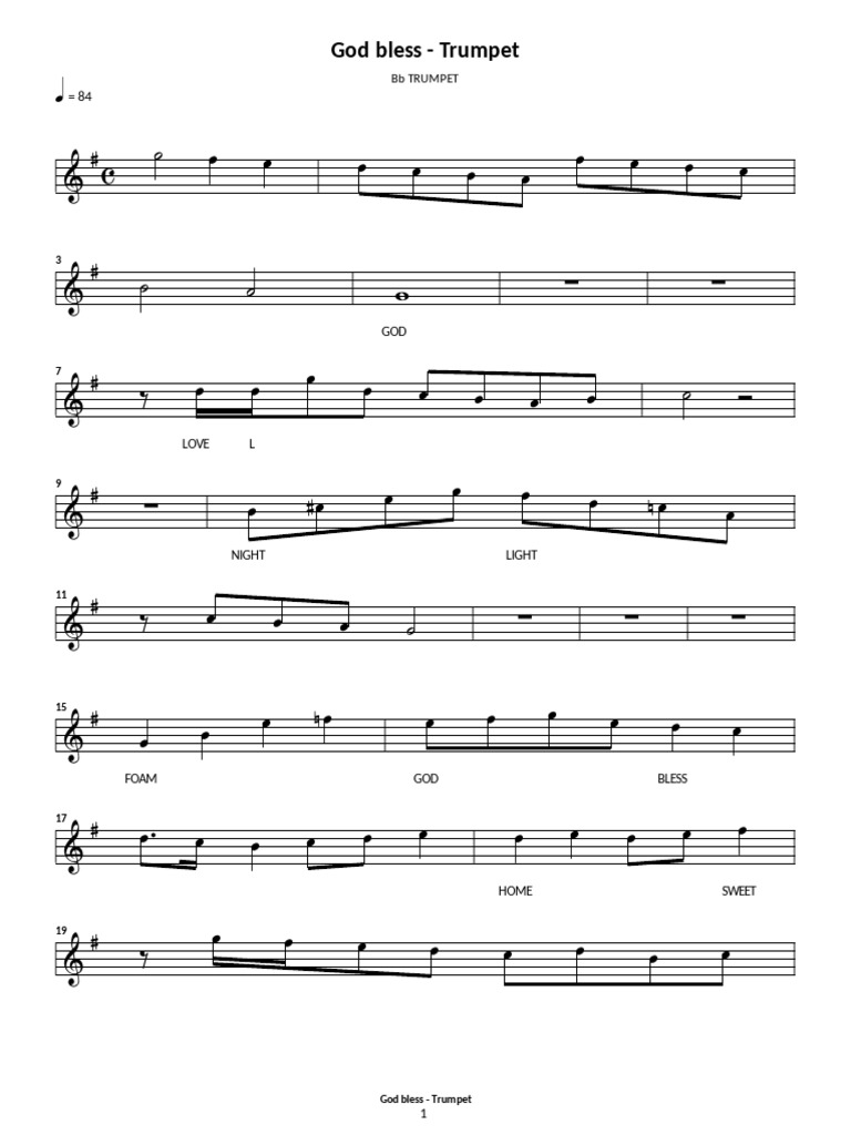 God Bless - Trumpet | PDF