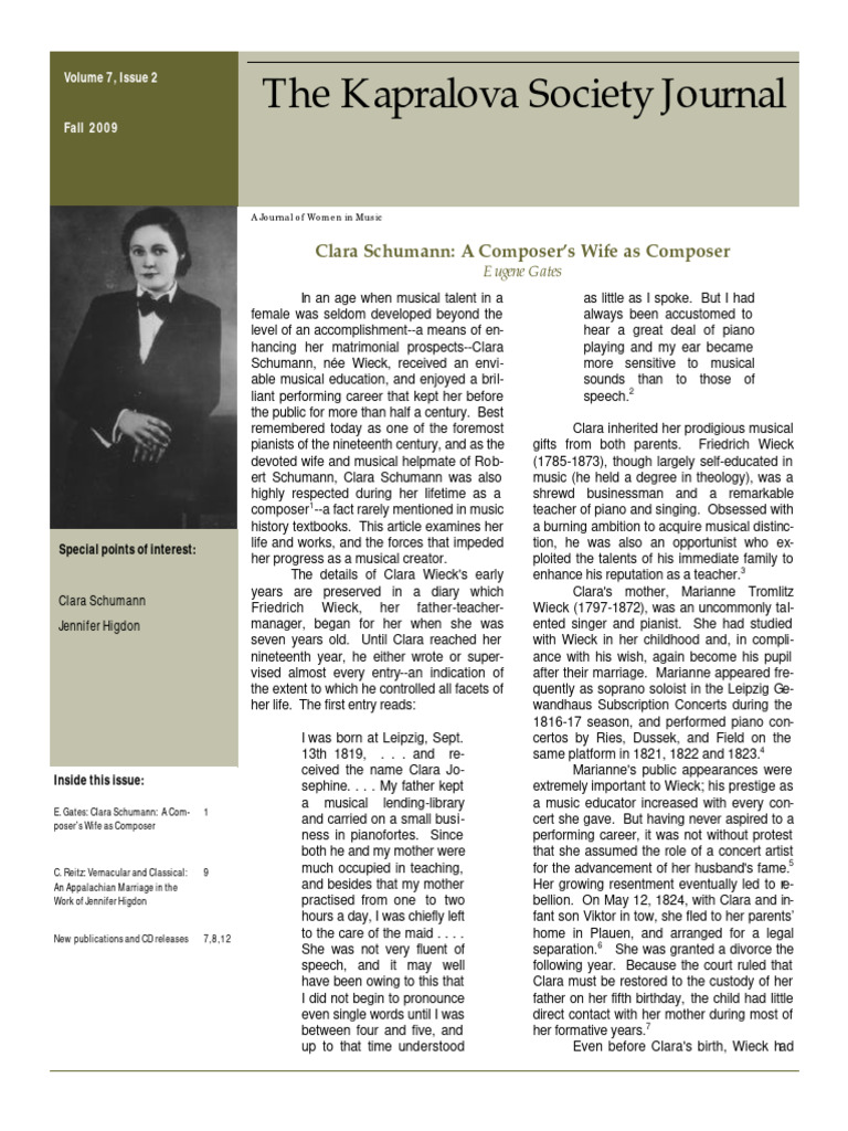 Clara Schumann: Composer and Pianist | PDF | Robert Schumann