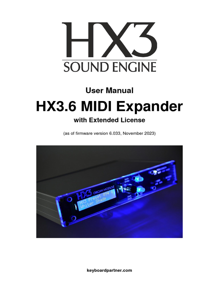 UserManual HX36 MIDI Expander Extended | PDF | Equalization (Audio ...