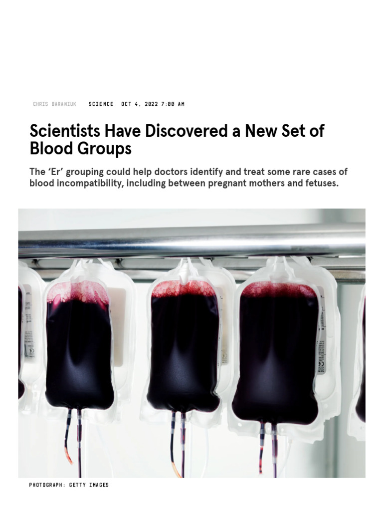 New 'Er' Blood Group Discovered | PDF | Blood Type | Blood