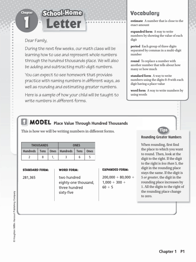 Chapter 1 Place ValueAddition and Subtraction To One Million 1 | PDF ...