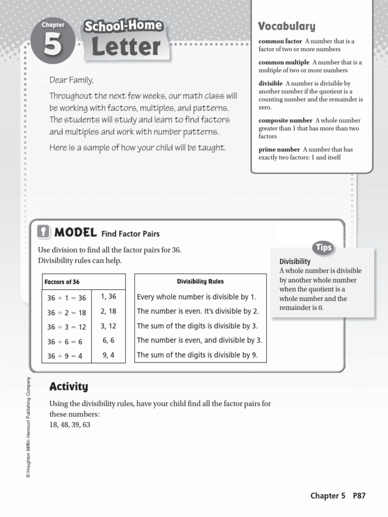 Factors and Multiples Learning Guide | PDF | Numbers | Mathematics