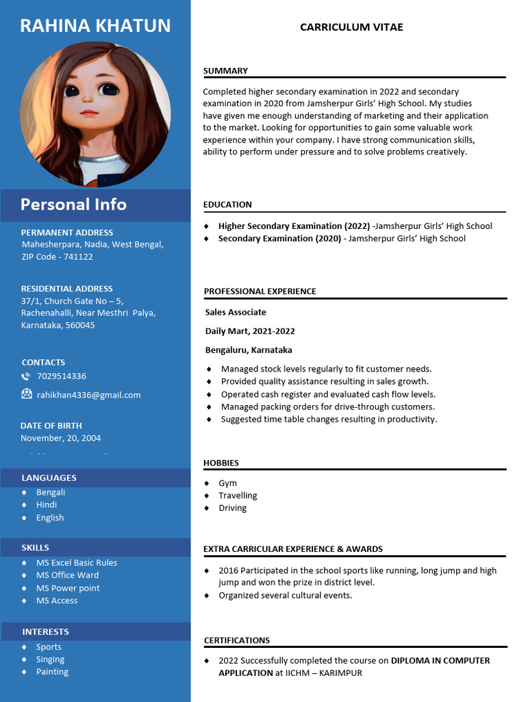 CV Rahina Revised | PDF