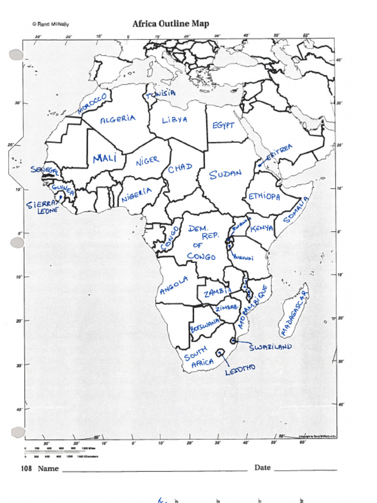 Africa - Middle East Maps - ANSWER KEY | PDF
