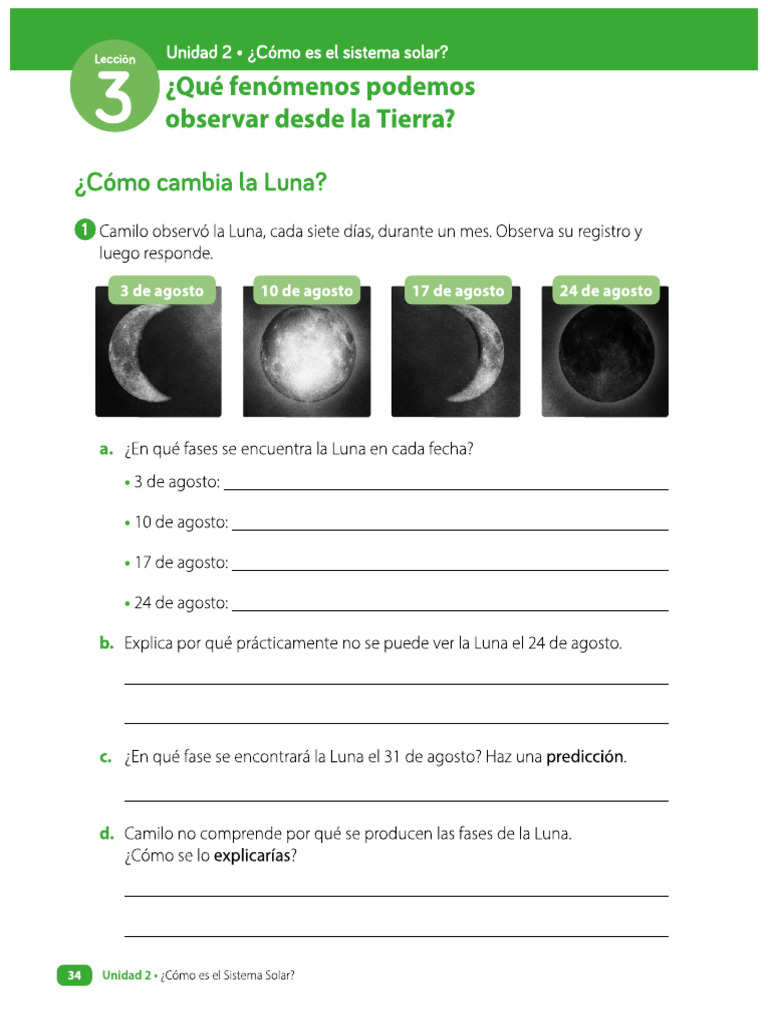 Actividad Fases de La Luna 1 | PDF