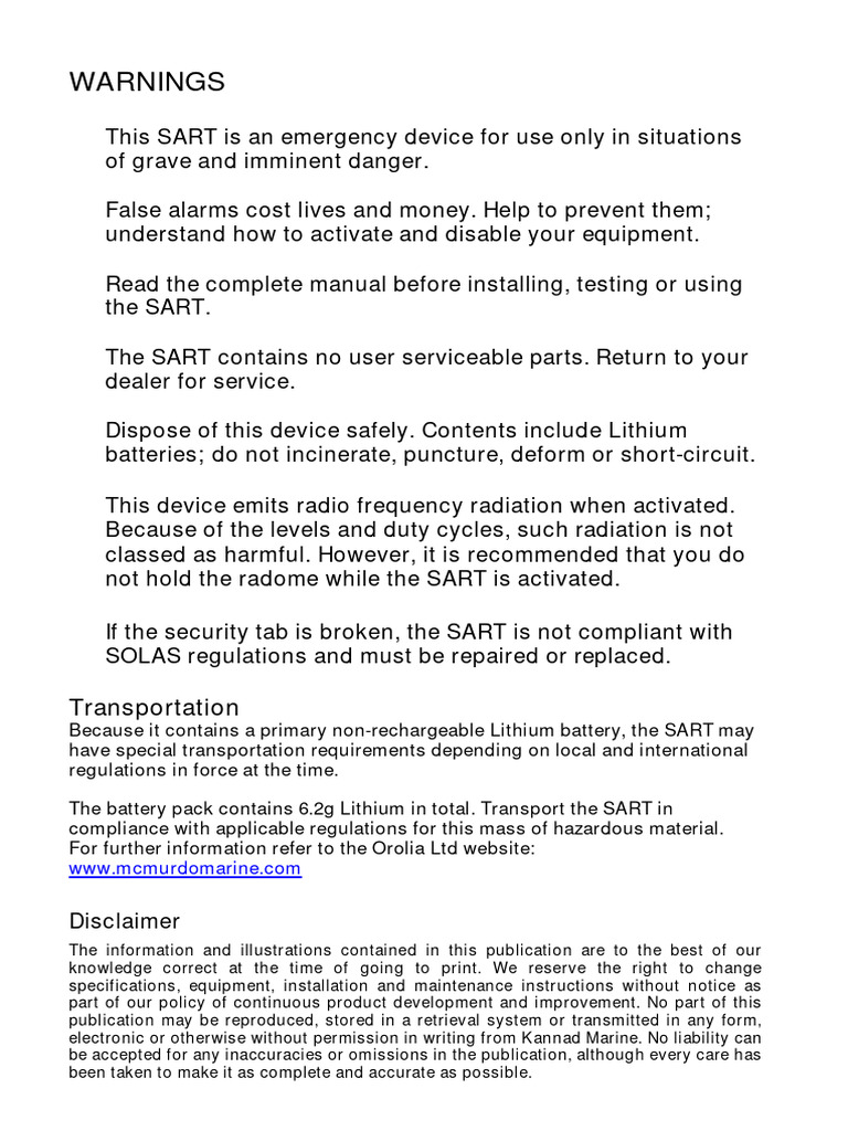 SART User Manual | PDF | Radar | Wireless