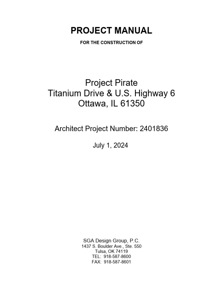 Construction Project Manual | PDF | Specification (Technical Standard ...