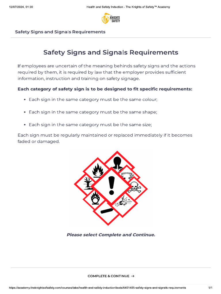 Safety Signs and Signals Requirements | PDF
