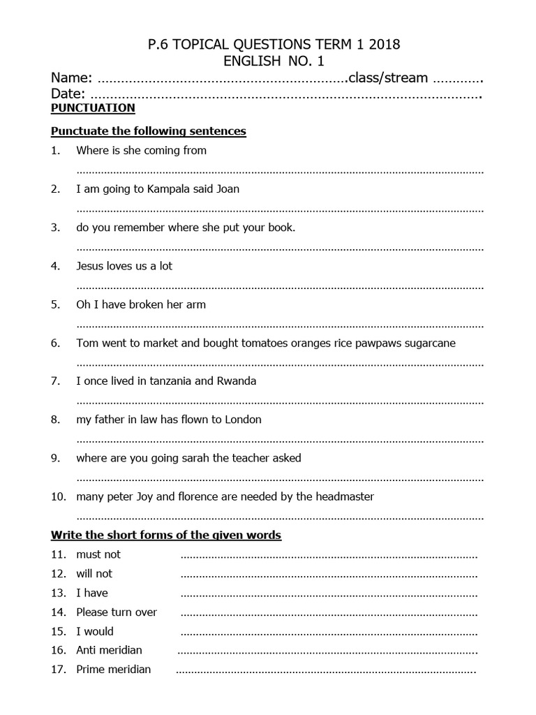 P6 English Topical Questions Term 1 | PDF | Vein | Heart