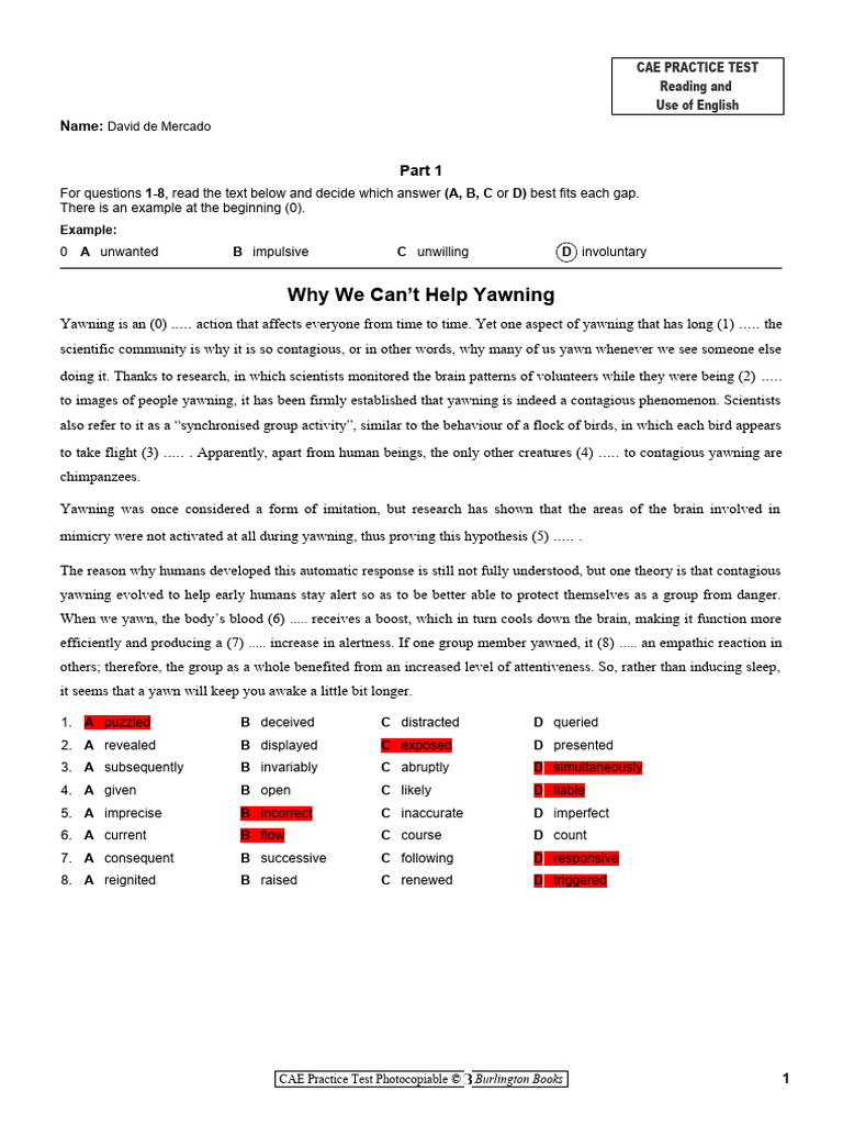 CAE Test | PDF