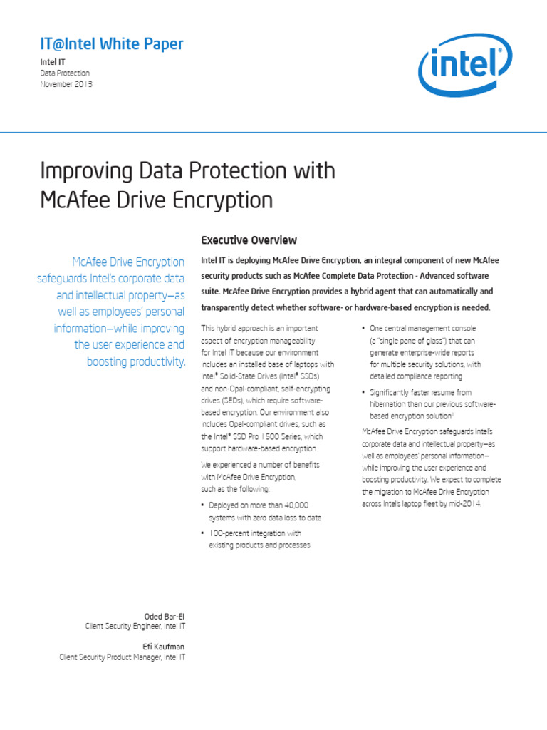 Improving Data Protection With McAfee Drive Encryption | PDF | Solid ...
