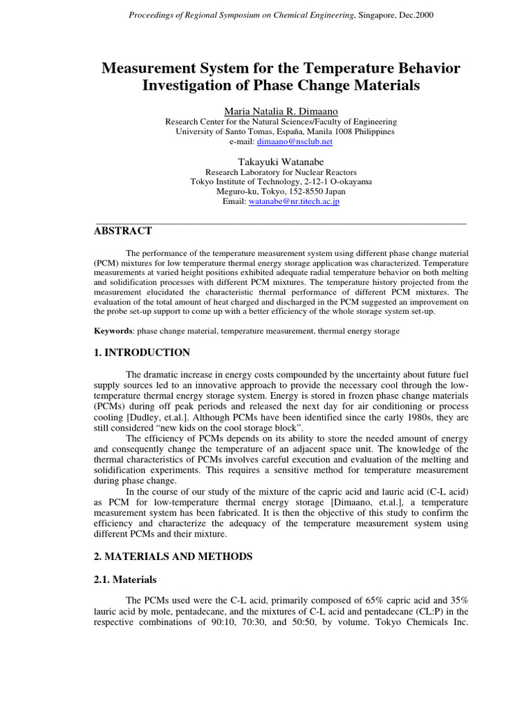 Measurement System For The Temperature Behavior | PDF | Thermocouple ...